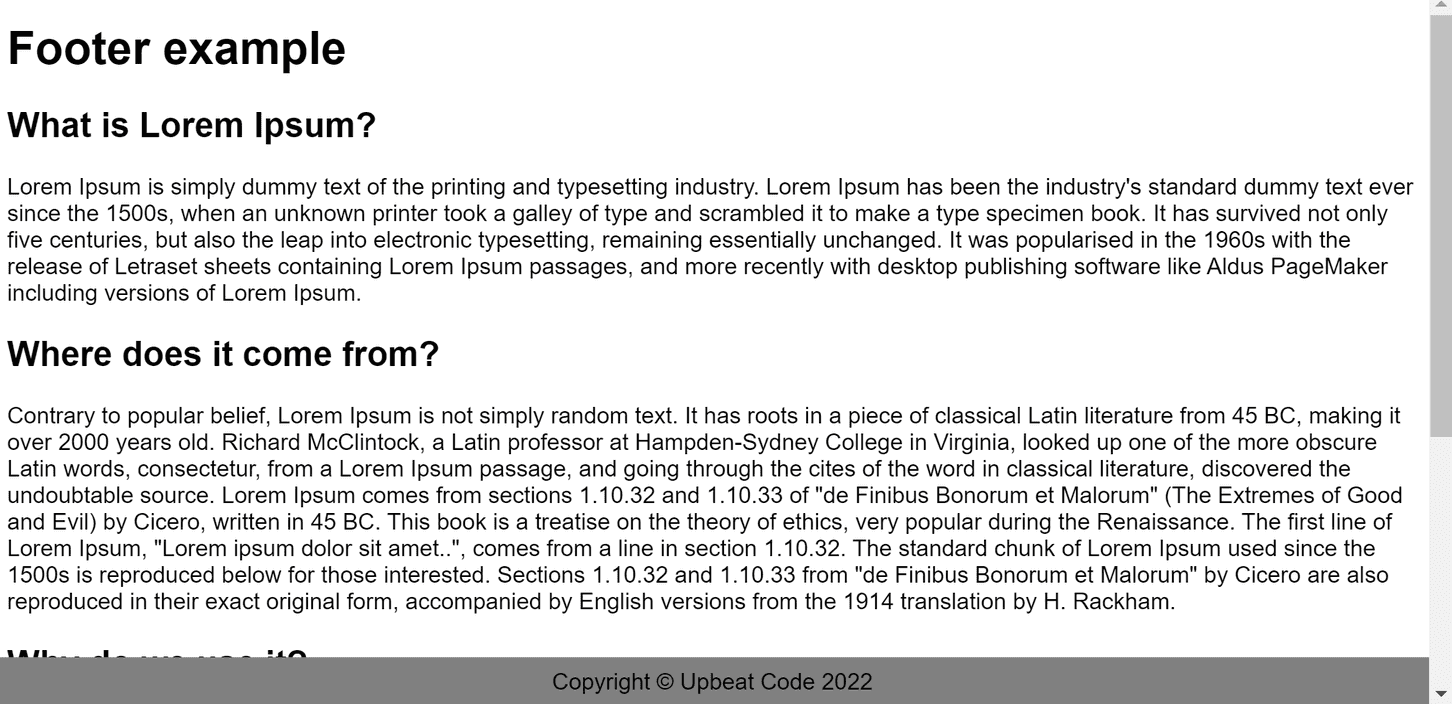How to Implement a Footer Component in React | Upbeat Code